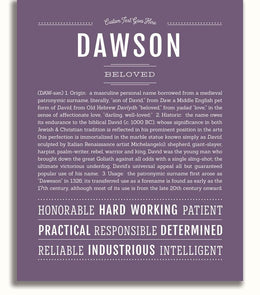 Dawson | Name Art Print – Name Stories