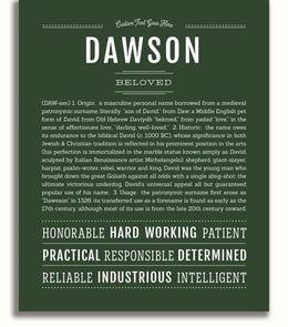 Dawson | Name Art Print – Name Stories