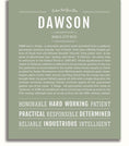 Dawson | Name Art Print – Name Stories