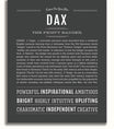 Dax Personalized Name Meaning Art Prints – Name Stories