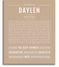 Daylen Personalized Name Meaning Art Prints – Name Stories