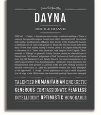 Dayna | Name Art Print – Name Stories
