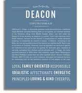Deacon Personalized Name Meaning Art Prints – Name Stories