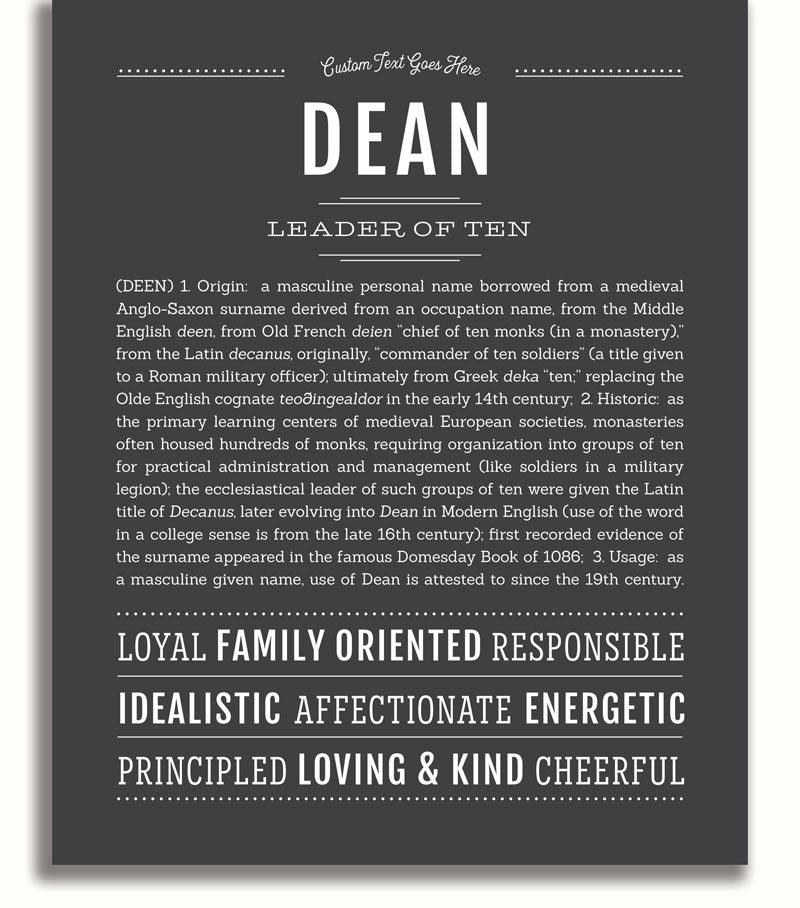 Dean | Name Art Print – Name Stories
