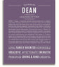 Dean Personalized Name Meaning Art Prints – Name Stories