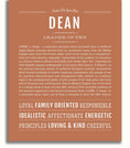 Dean Personalized Name Meaning Art Prints – Name Stories