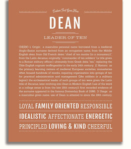 Dean | Name Art Print – Name Stories