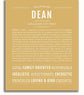 Dean Personalized Name Meaning Art Prints – Name Stories