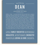 Dean Personalized Name Meaning Art Prints – Name Stories