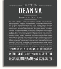 Deanna | Name Art Print – Name Stories