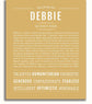 Debbie Personalized Name Meaning Art Prints – Name Stories