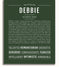 Debbie Personalized Name Meaning Art Prints – Name Stories