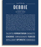 Debbie Personalized Name Meaning Art Prints – Name Stories