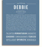 Debbie Personalized Name Meaning Art Prints – Name Stories