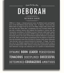 Deborah Personalized Name Meaning Art Prints – Name Stories