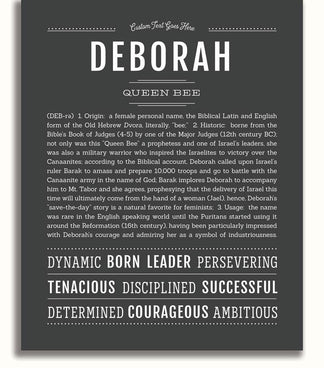 Deborah Personalized Name Meaning Art Prints – Name Stories