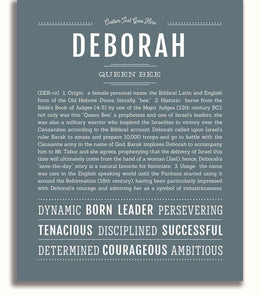 Deborah Personalized Name Meaning Art Prints – Name Stories