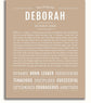 Deborah Personalized Name Meaning Art Prints – Name Stories