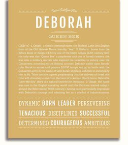 Deborah Personalized Name Meaning Art Prints – Name Stories