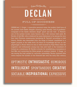 Declan Personalized Name Meaning Art Prints – Name Stories