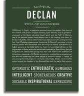 Declan Personalized Name Meaning Art Prints – Name Stories