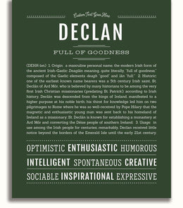 Declan Personalized Name Meaning Art Prints – Name Stories