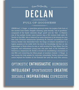 Declan Personalized Name Meaning Art Prints – Name Stories