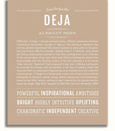 Deja | Name Art Print – Name Stories