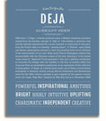 Deja | Name Art Print – Name Stories