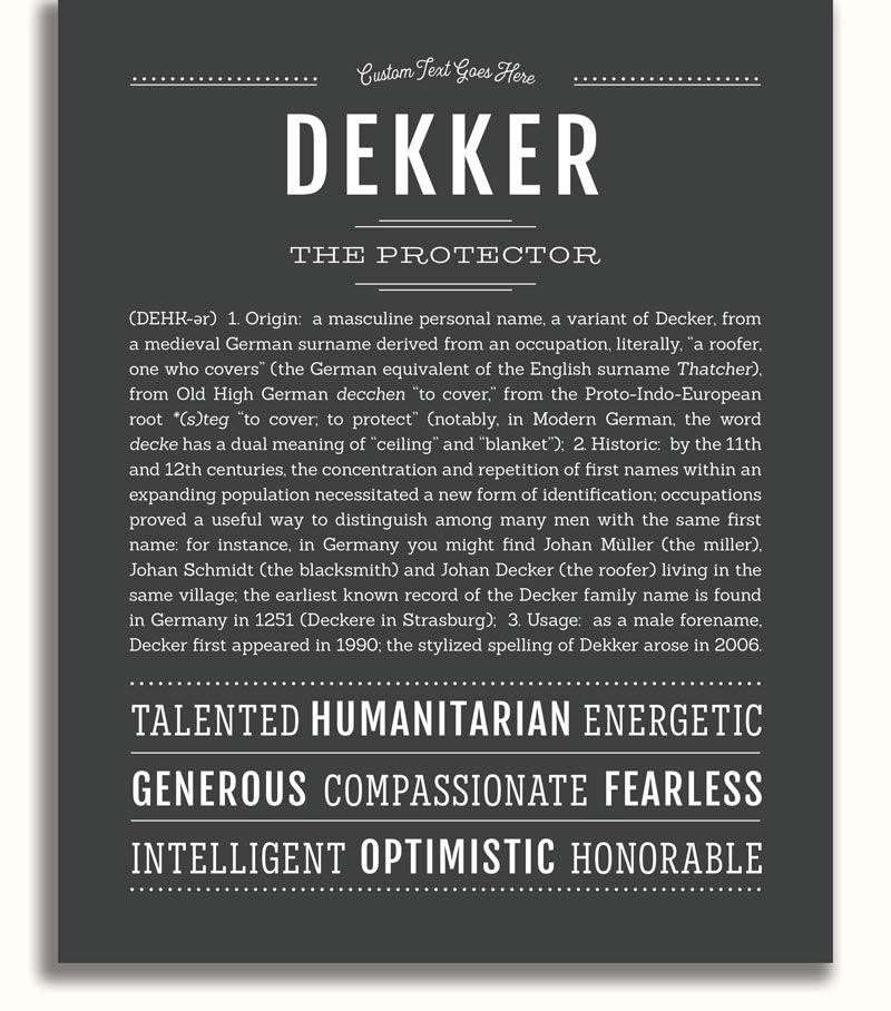 Dekker | Name Art Print – Name Stories