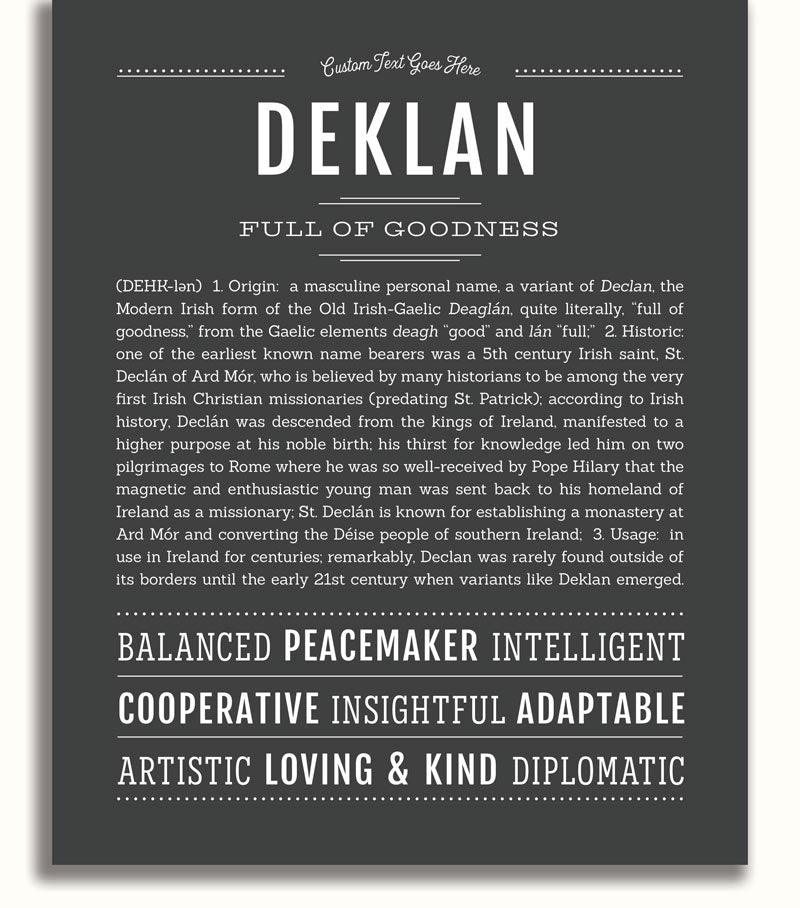 Deklan | Name Art Print – Name Stories