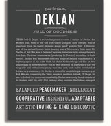 Deklan Personalized Name Meaning Art Prints – Name Stories
