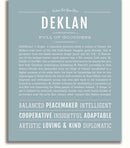 Deklan | Name Art Print – Name Stories