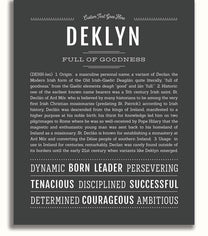 Deklyn | Name Art Print – Name Stories