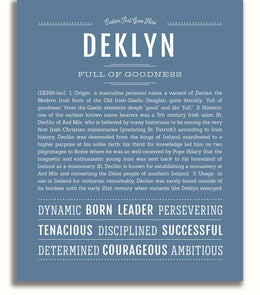 Deklyn | Name Art Print – Name Stories