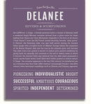 Delanee Personalized Name Meaning Art Prints – Name Stories