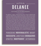 Delanee Personalized Name Meaning Art Prints – Name Stories