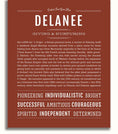 Delanee Personalized Name Meaning Art Prints – Name Stories