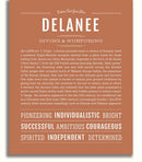 Delanee Personalized Name Meaning Art Prints – Name Stories