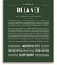 Delanee Personalized Name Meaning Art Prints – Name Stories