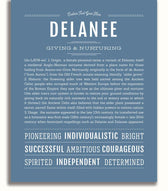 Delanee Personalized Name Meaning Art Prints – Name Stories