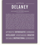 Delaney | Name Art Print – Name Stories