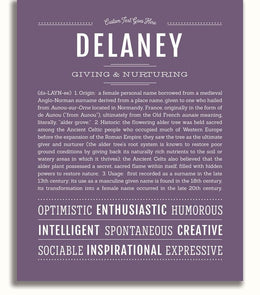 Delaney | Name Art Print – Name Stories
