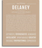 Delaney Personalized Name Meaning Art Prints – Name Stories