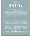 Delaney Personalized Name Meaning Art Prints – Name Stories