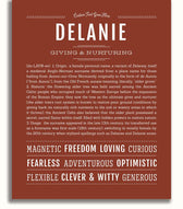 Delanie Personalized Name Meaning Art Prints – Name Stories