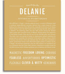 Delanie Personalized Name Meaning Art Prints – Name Stories