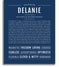 Delanie Personalized Name Meaning Art Prints – Name Stories