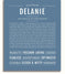 Delanie Personalized Name Meaning Art Prints – Name Stories