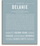 Delanie Personalized Name Meaning Art Prints – Name Stories